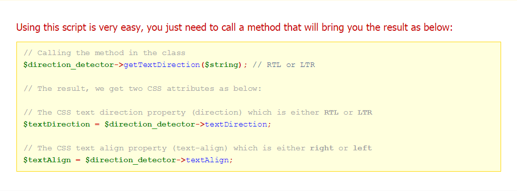 Auto Language Direction Detector - PHP Class by muwakaba | CodeCanyon